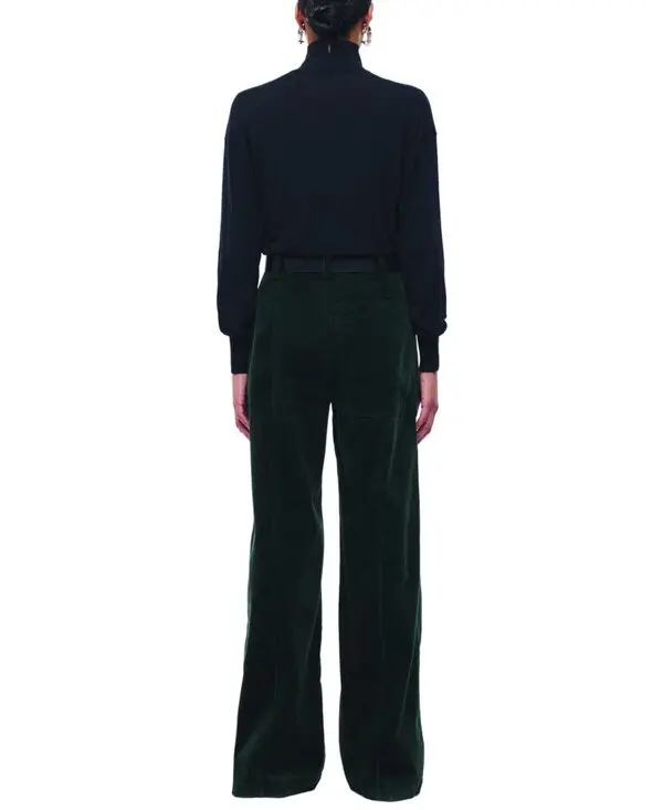 Another Tomorrow Featherweight Turtleneck Top - Black
