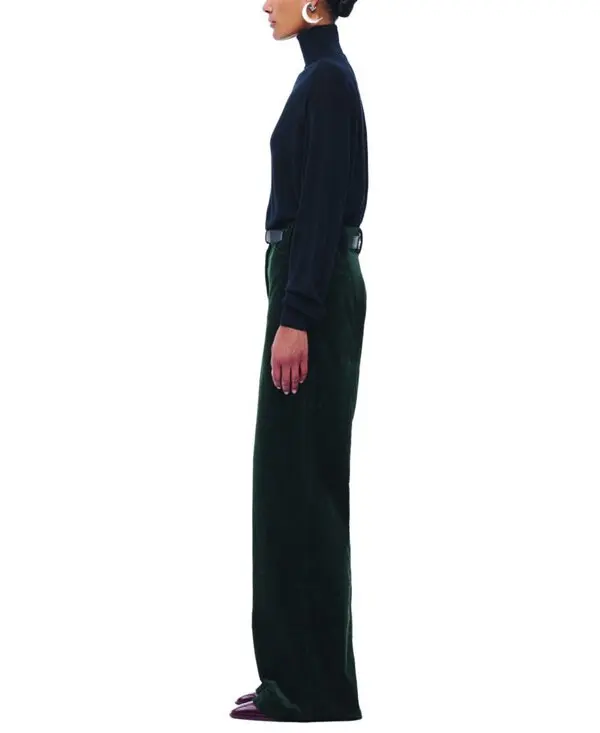 Another Tomorrow Featherweight Turtleneck Top - Black