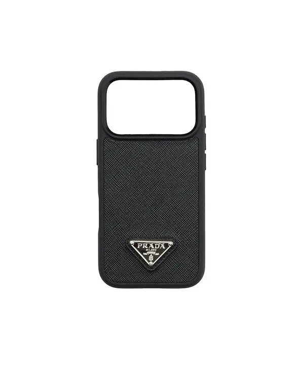Prada Saffiano Leather Case For Iphone 17 Pro - Black