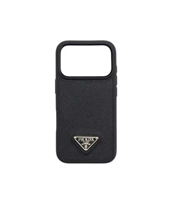 Prada Saffiano Leather Case For Iphone 17 Pro - Black
