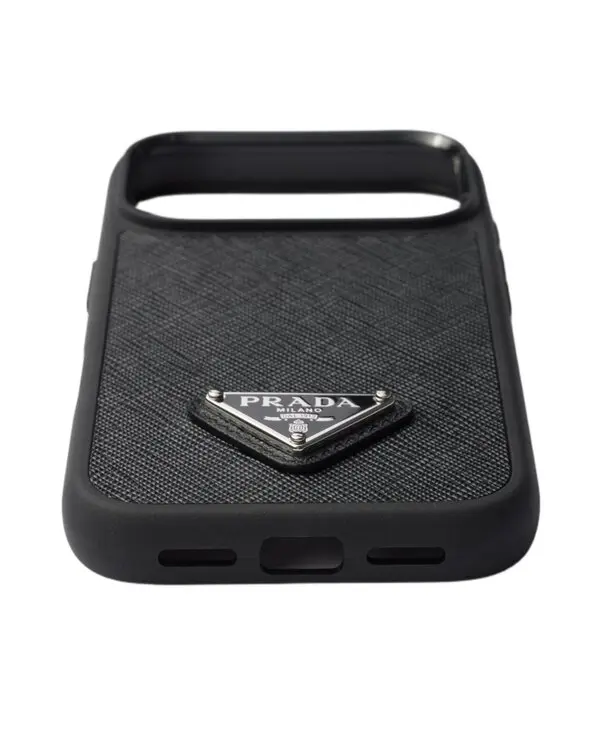 Prada Saffiano Leather Case For Iphone 17 Pro - Black