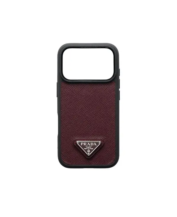 Prada Saffiano Leather Case For Iphone 17 Pro - Burgundy