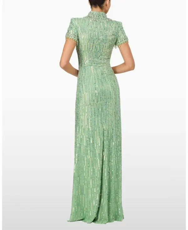 Jenny Packham Madeleine Beaded Maxi Dress - Parakeet