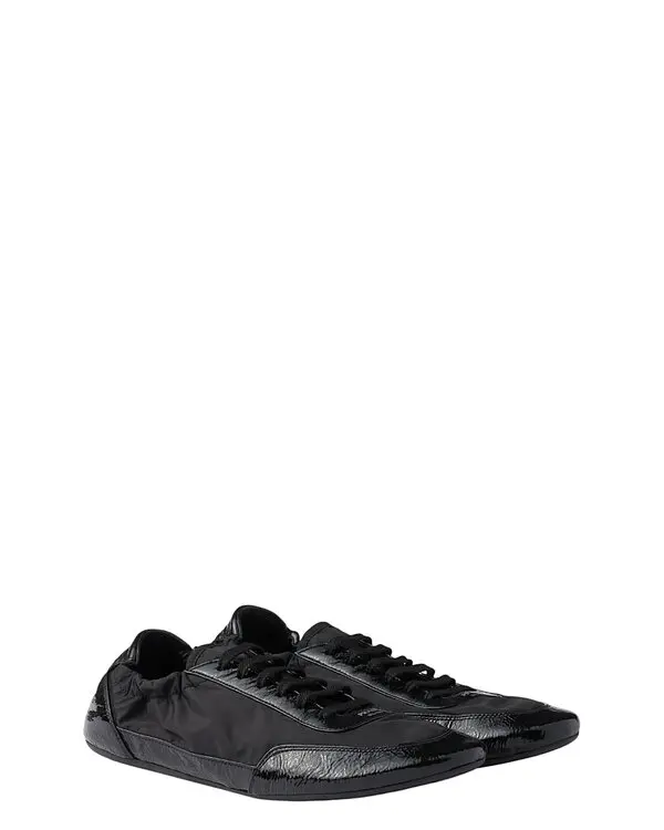 Prada Re-nylon And Leather Sneakers - Black