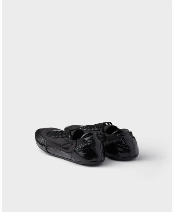 Prada Re-nylon And Leather Sneakers - Black