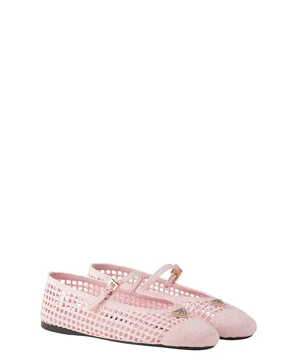 Prada Crochet Ballerinas - Pink