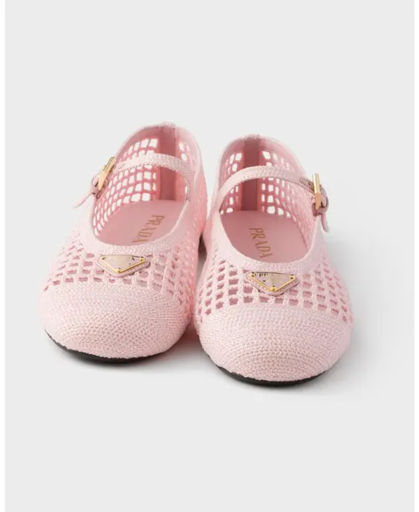 Prada Crochet Ballerinas - Pink