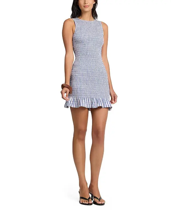 Onia Air Linen Smocked Boatneck Dress - Multi