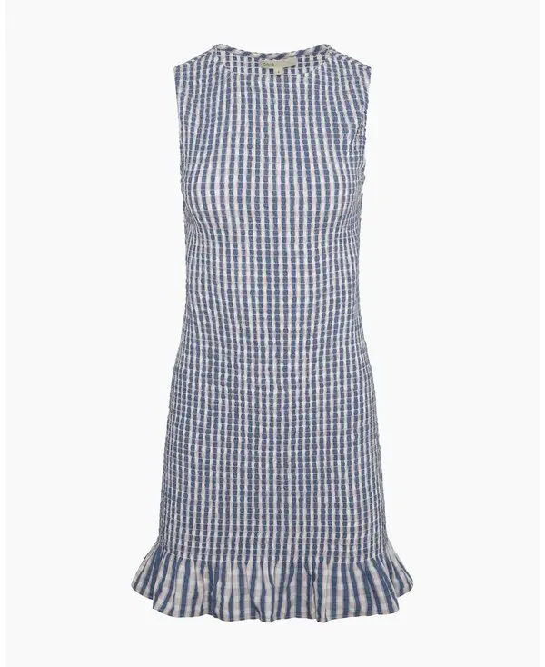 Onia Air Linen Smocked Boatneck Dress