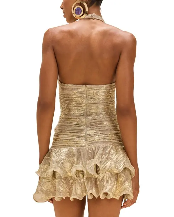 Patbo Golden Dust Mini Dress In Gold | Editorialist