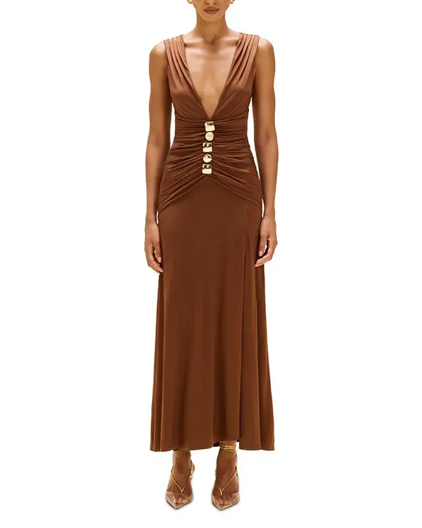 PatBO Moonlit Jersey Plunge Neck Gown