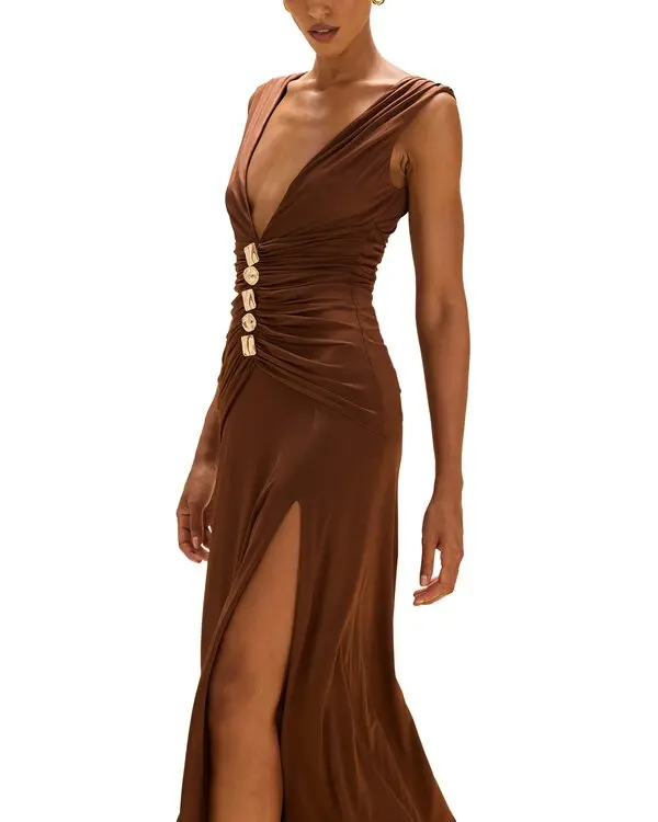 PatBO Moonlit Jersey Plunge Neck Gown