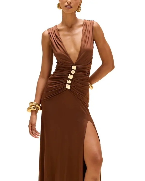 PatBO Moonlit Jersey Plunge Neck Gown