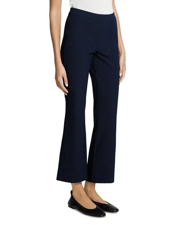 Theory Seamed Kick Flare Bistro Trousers - Midnight Navy