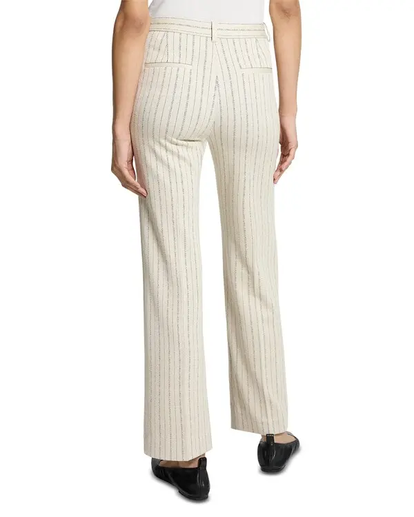 Theory Slim Fit Full Length Trousers With Vertical Stripes