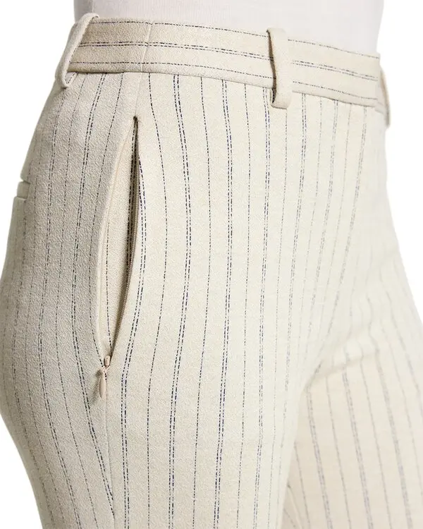 Theory Slim Fit Full Length Trousers With Vertical Stripes