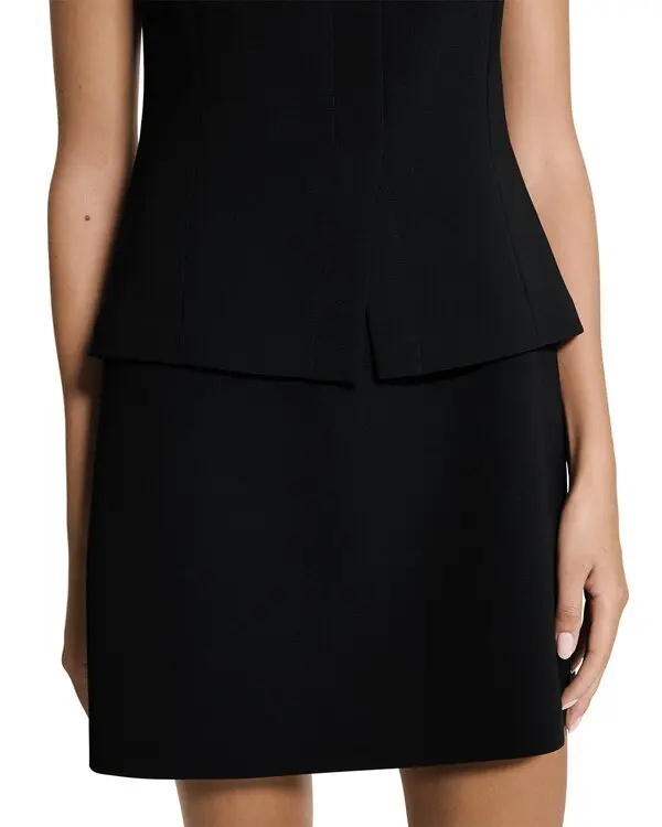 Theory Boat Neck Sleeveless Mini Dress - Black