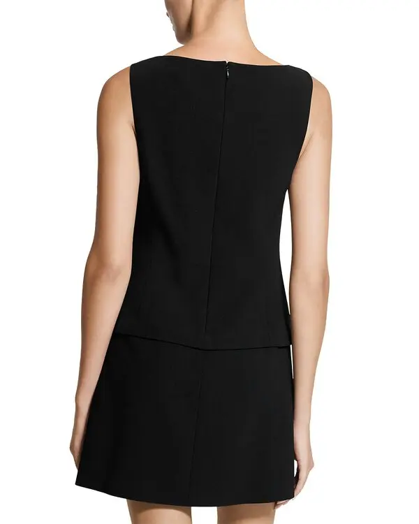 Theory Boat Neck Sleeveless Mini Dress - Black
