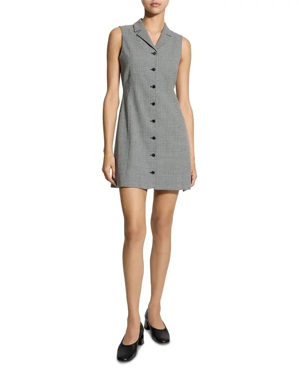 Theory Sleeveless Tailored Button Dress