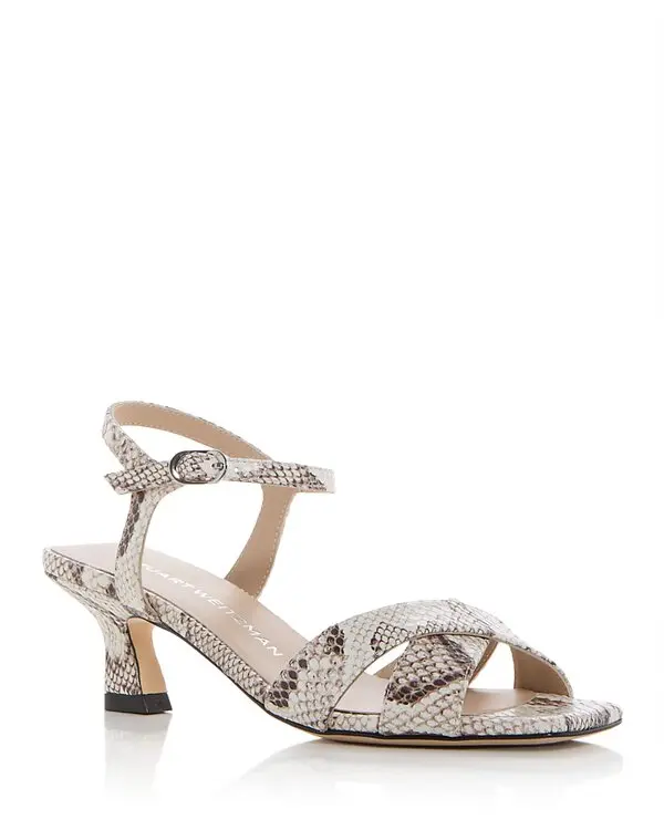 STUART WEITZMAN Vinnie Snake Embossed Sandals