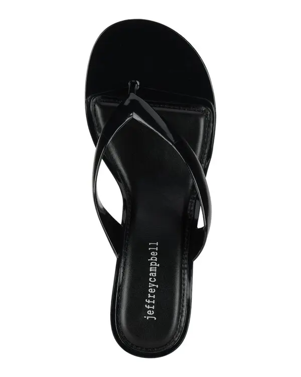 Jeffrey Campbell Wedge Thong Sandals - Black