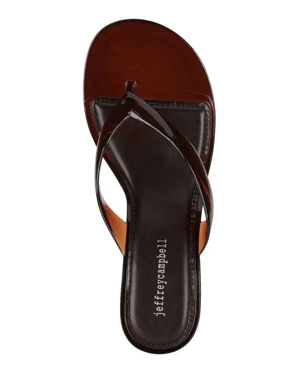 Jeffrey Campbell Wedge Thong Sandals - Brown