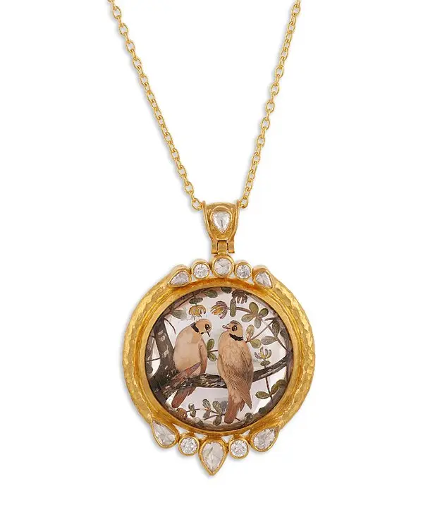 Gurhan Antiquities Crystal & Diamond Pendant Necklace - White/gold