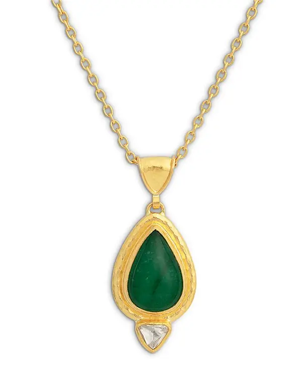 Gurhan 22k & 24k Yellow Gold Emerald & Diamond Pendant Necklace - White/gold