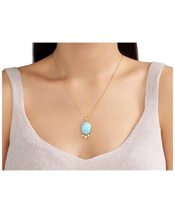 Gurhan 22k Yellow Gold Turquoise And Diamond Pendant Necklace