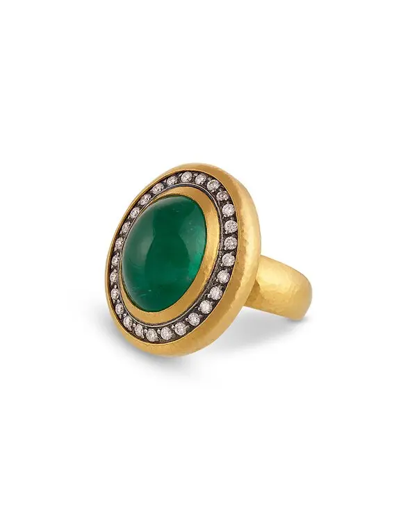 Gurhan 24k Yellow Muse Emerald And Diamond Ring - Gold