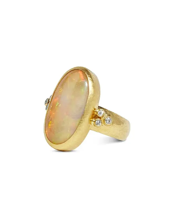 Gurhan 24k Yellow Opal And Diamond Ring - Gold