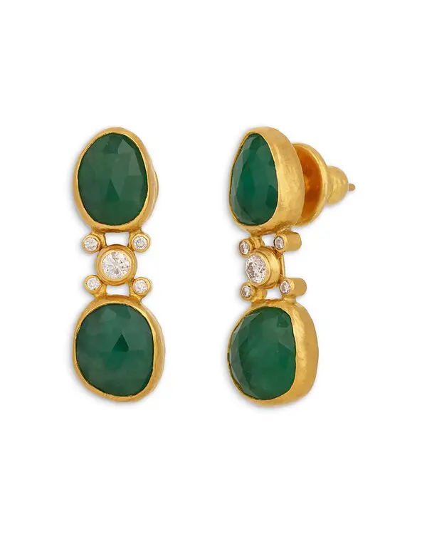 Gurhan 24k Yellow Emerald, And Diamond Drop Earrings - Gold