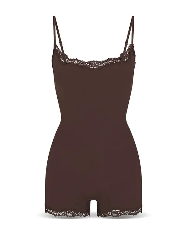 SKIMS Fits Everybody Lace Onesie - Espresso