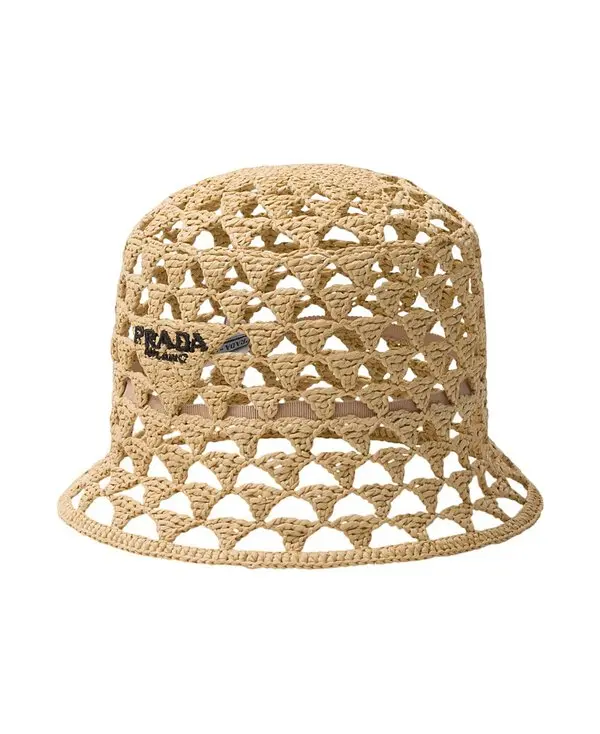 Prada Crochet Bucket Hat - Neutral