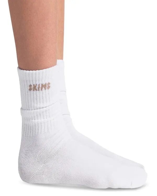 SKIMS Ribbed Crew Socks Pack Of 3 - Snow Logo
