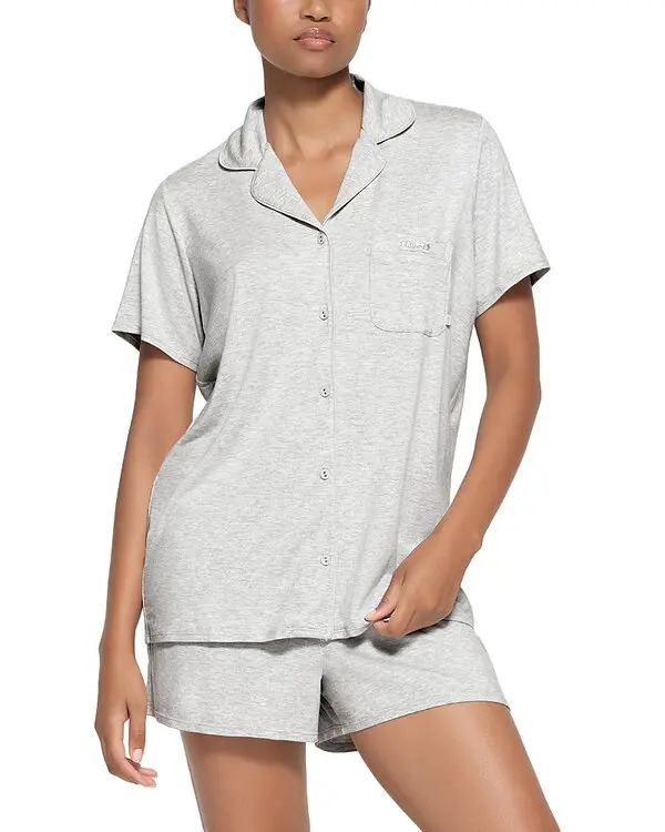 SKIMS Short Sleeve Sleep Set - Light Heather