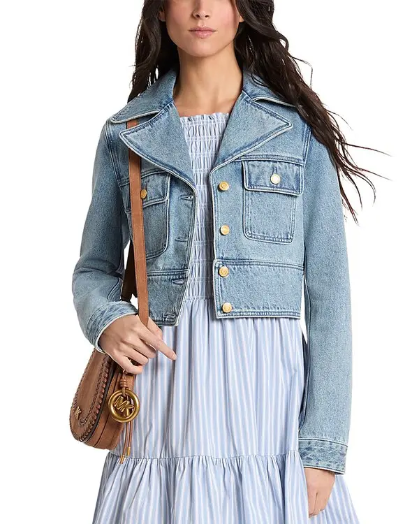 Michael Kors Cropped Denim Jacket - Horizon Wash