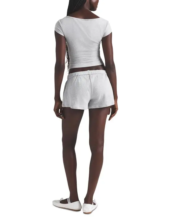 SKIMS Cotton Rib Loose Shorts - Light Heather