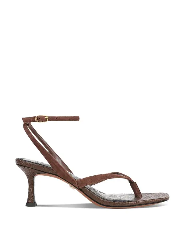 Sam Edelman Pax Ankle Strap Thong Sandals - Ande Brown