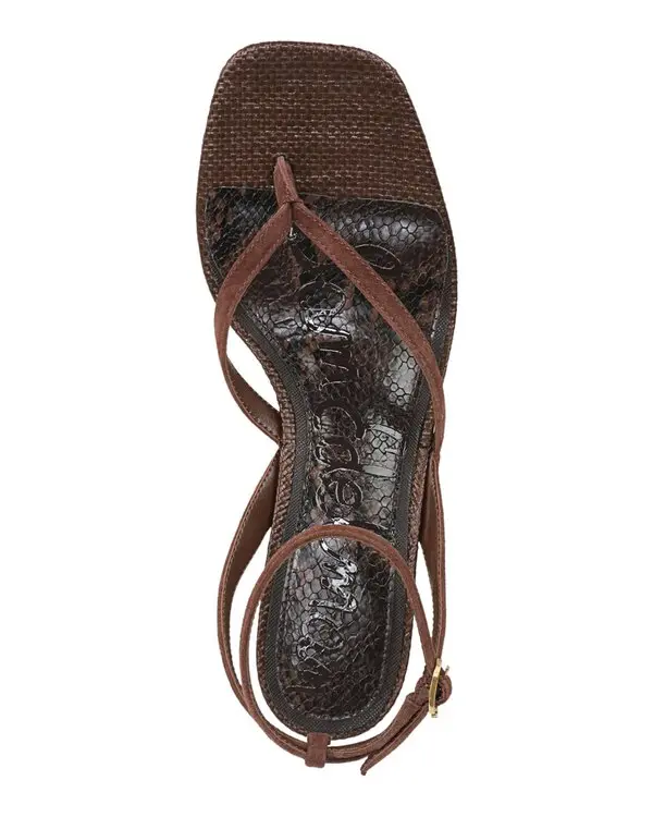 Sam Edelman Pax Ankle Strap Thong Sandals - Ande Brown