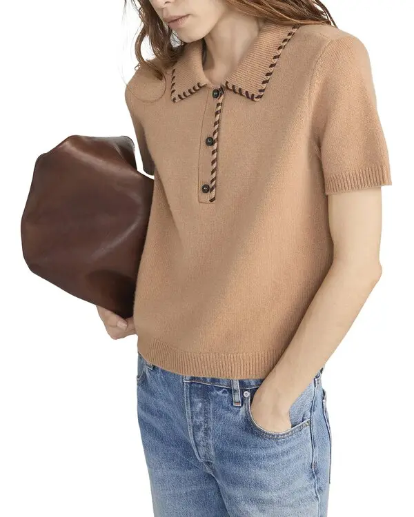 FRAME Leather Stitch Polo