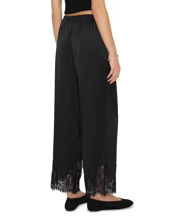 REFORMATION Carolina Silk Pants - Black