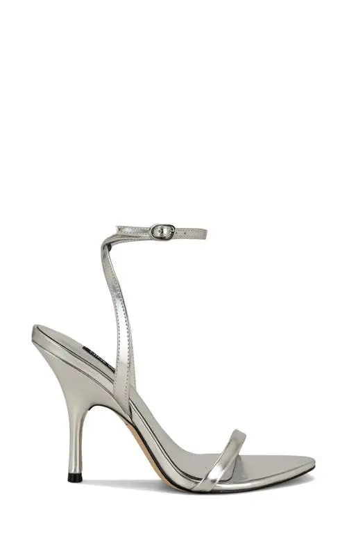 Nine West Villo Ankle Strap Sandals - Silver
