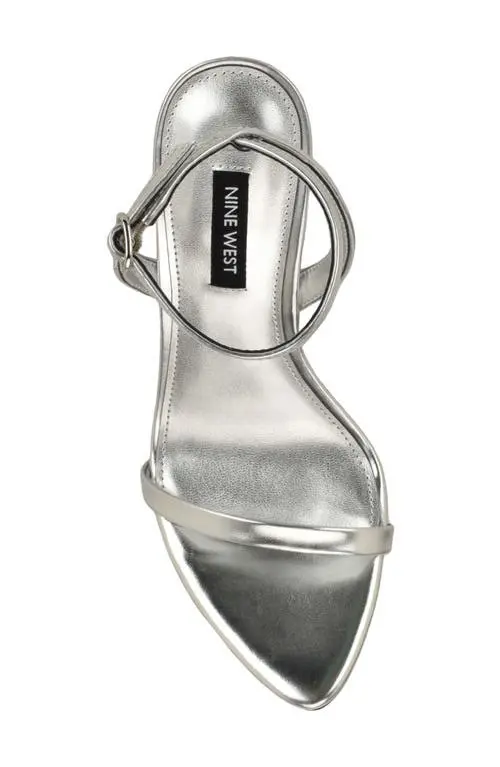 Nine West Villo Ankle Strap Sandals - Silver