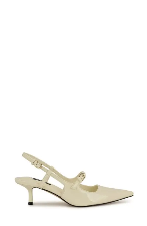 Nine West Amayo Pointed Toe Slingback Pumps - Ivory