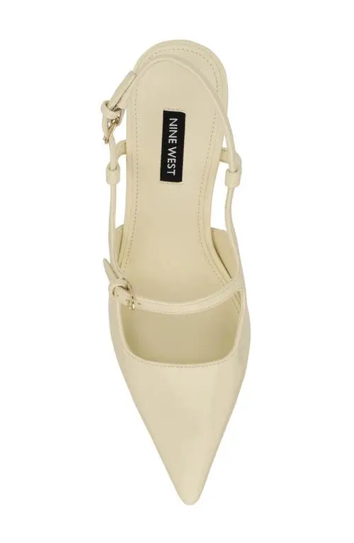 Nine West Amayo Pointed Toe Slingback Pumps - Ivory