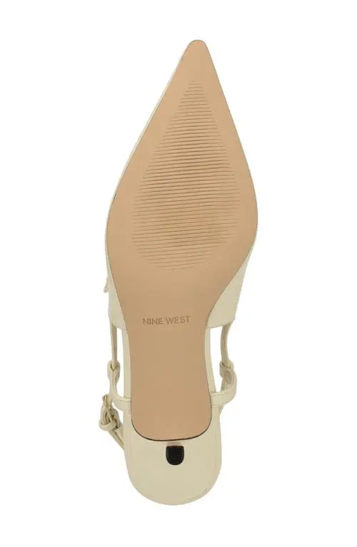Nine West Amayo Pointed Toe Slingback Pumps - Ivory