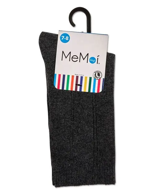 MEMOI Clocking Argyle Crew Socks - Gray