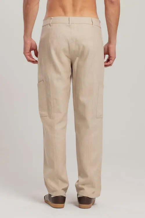 PCFG Linen Blend Free Heaven Pant - Beige