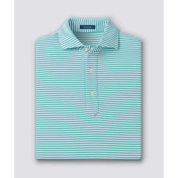 TURTLESON Dean Stripe Performance Polo - Quartz/turtle